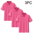 3 Pack Shirts for Boys and Girls Unisex Short Sleeve Collar Button Down ...