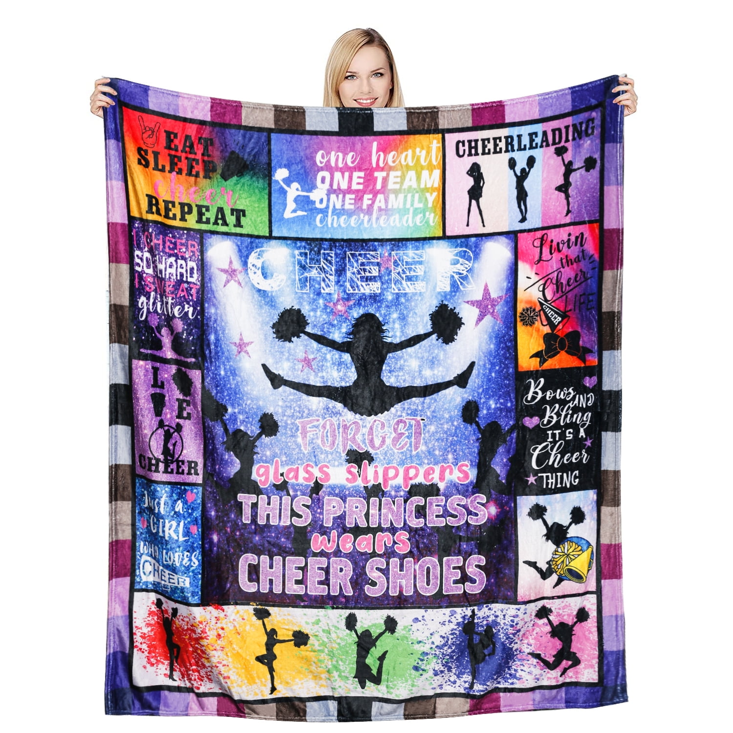 Cheerleader Blanket Cheerleading Gifts for Girls Teens Women, Cheer ...