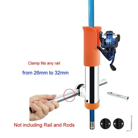 Adjustable Rail Mount Slotted Rod holders Boat Fishing Rod Rack Holder ...