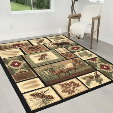 Rug Empire American Destination Mount Le Conte Pine Cone Lodge Rustic ...