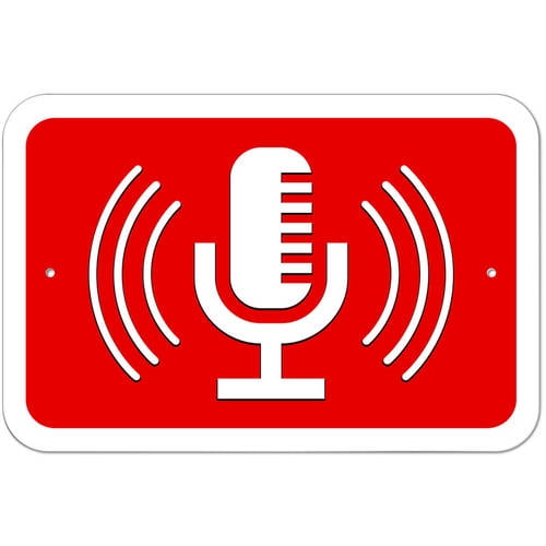 Microphone Recording Streaming Broadcasting Singing Radio Podcast Sign ...