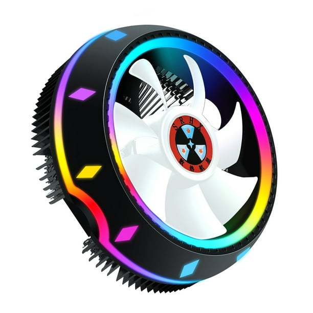 PC Computer Case Fan RGB LED Quiet 100mm Air CPU Cooler para Intel AMD ...
