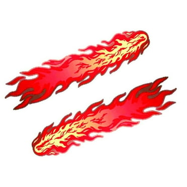 5in x 5in Red Flame Skull Bumper Sticker Car Vinyl Truck Window Decal ...