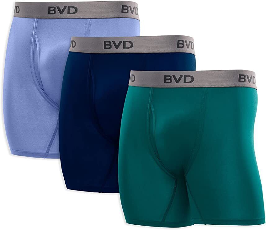 BVD 3 Pack Men’s Microfiber Boxer Briefs (Cooling Fabric & Odor Protection) - Walmart.com