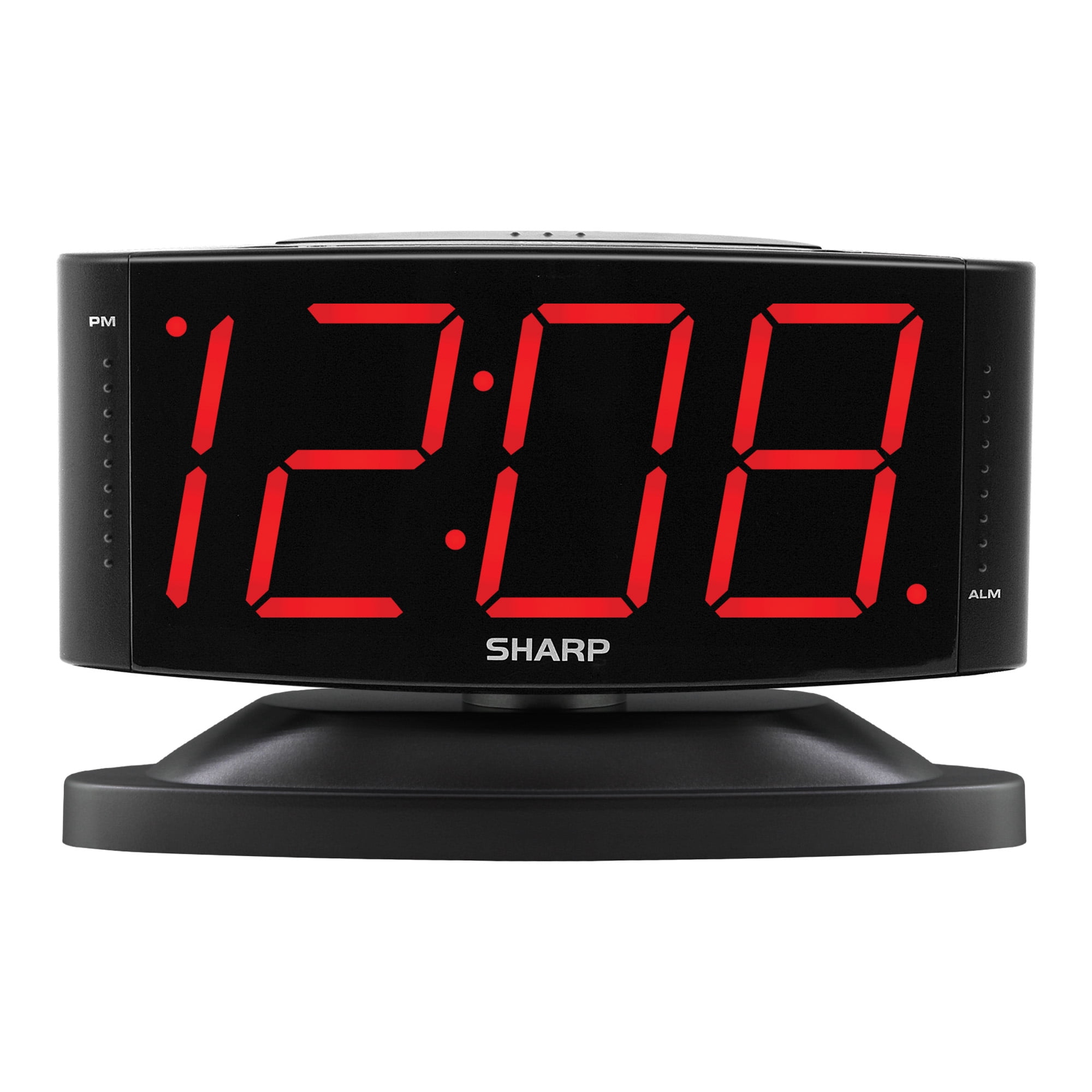 SHARP Alarm Clock With Jumbo Display And Swivel Case In Black SPC033A SHARP Alarm Clock With Jumbo Display And Swivel Case In Black SPC033A