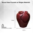 "XBrand 17"" Tall Round Red Indoor-Outdoor Vase Fountain with Ridge ...
