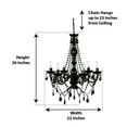 Gypsy Color Acrylic Crystal Chandelier, Black 6 Light Ceiling Mount ...
