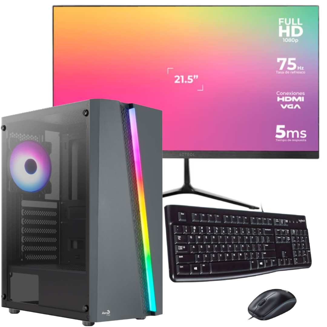 PC gamer i5 12400 Super Tienda RAM 8GB SSD 480GB 500W 80+ monitor 21.5 ...