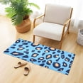 Blue Leopard Skin Pattern Bath Mat 39x20 Inch Soft Absorbent Non-Slip ...