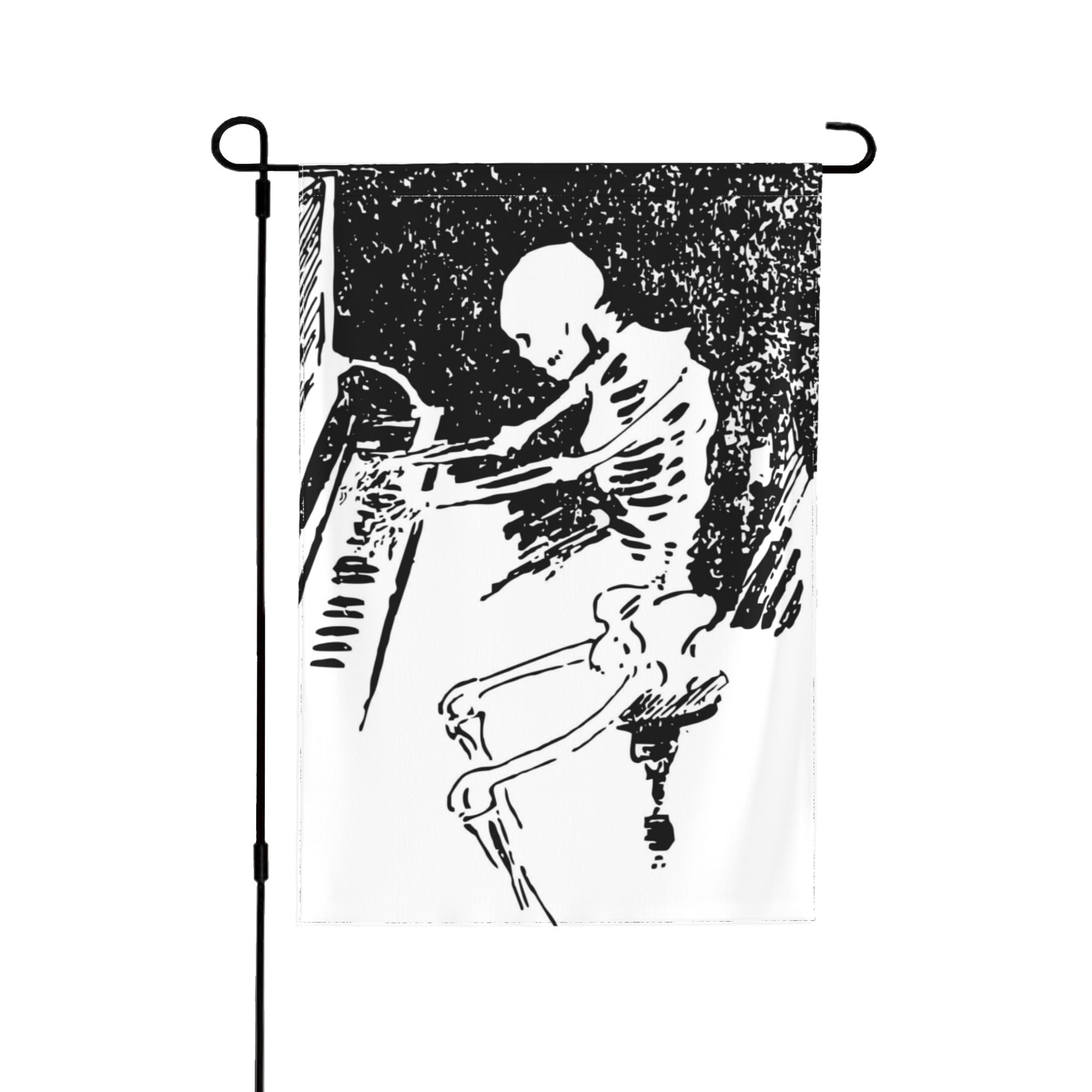 XMXY Skeleton Vintage Vector Piano Garden Flags Double Sided,Farmhouse ...