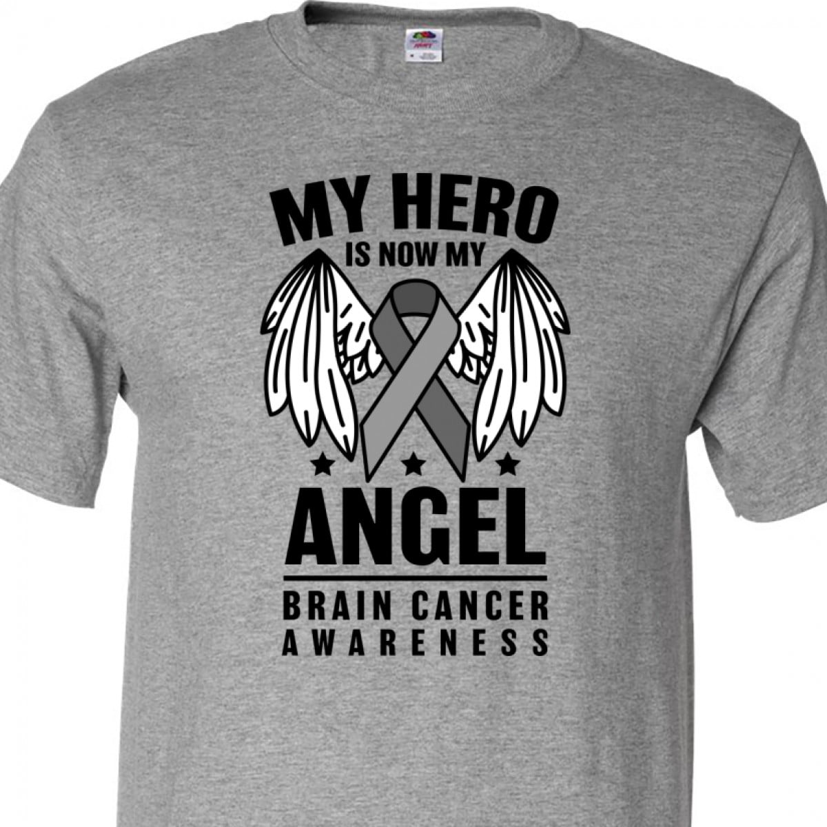 Brain Cancer Ribbon With Angel