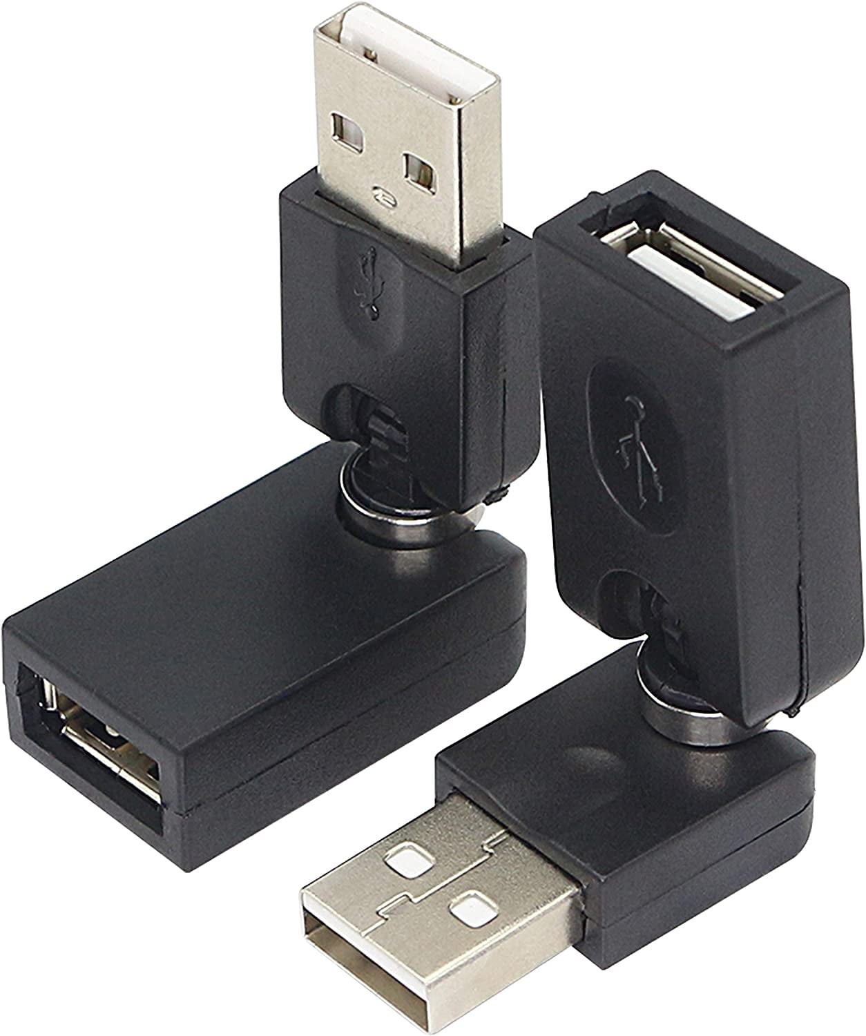 Swivel USB Adapter, Rotatable USB 2.0 Type A Male to Type A Female ...