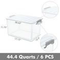 Citylife 44 Qt. Clear See-thru XLarge Big Plastic Storage Bins, Long ...