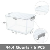Citylife 44 Qt. Clear See-thru XLarge Big Plastic Storage Bins, Long ...