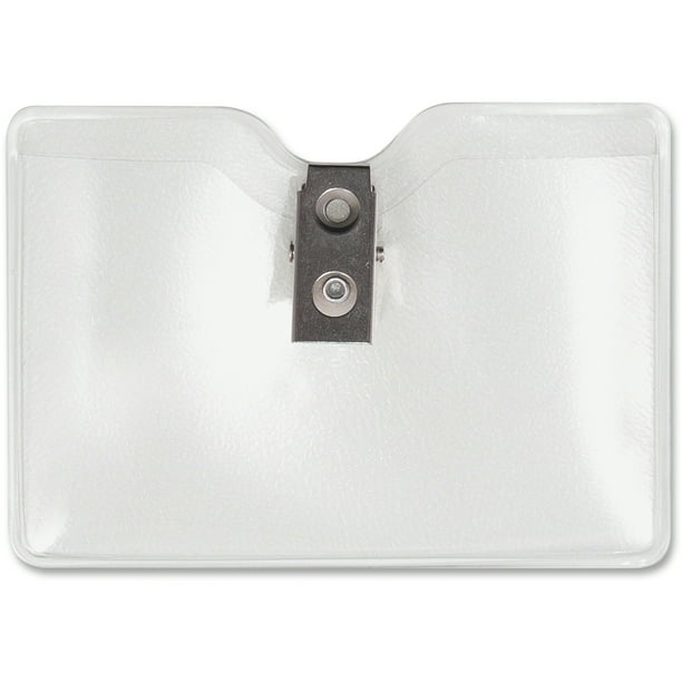 Advantus Security ID Badge Holder with Clip, Horizontal, 3 1/2w x 2 1 ...