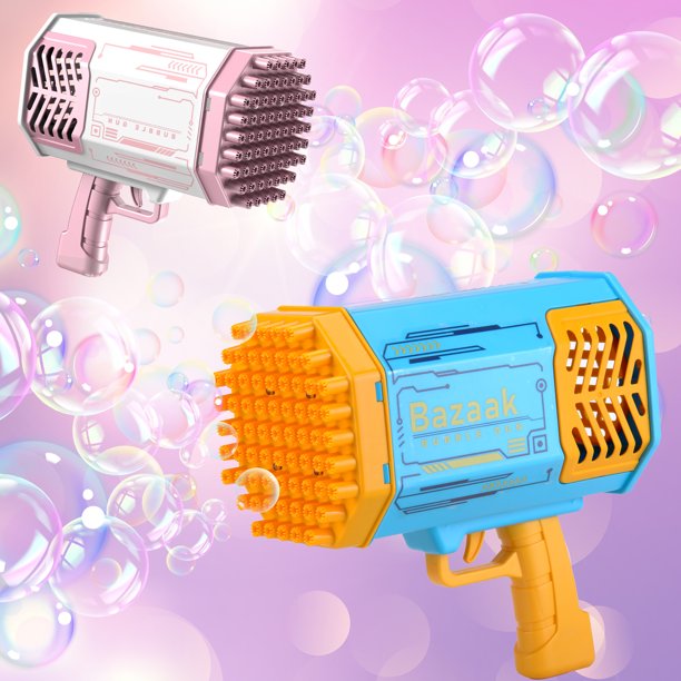 Bubble Machine Rocket Launcher Bubble with 69-Hole for Kids Rocket Bubble Maker Blower Automatic ...