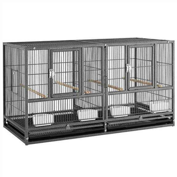 Large Divided Bird Breeding Cage with Rolling Stand for Canary ...