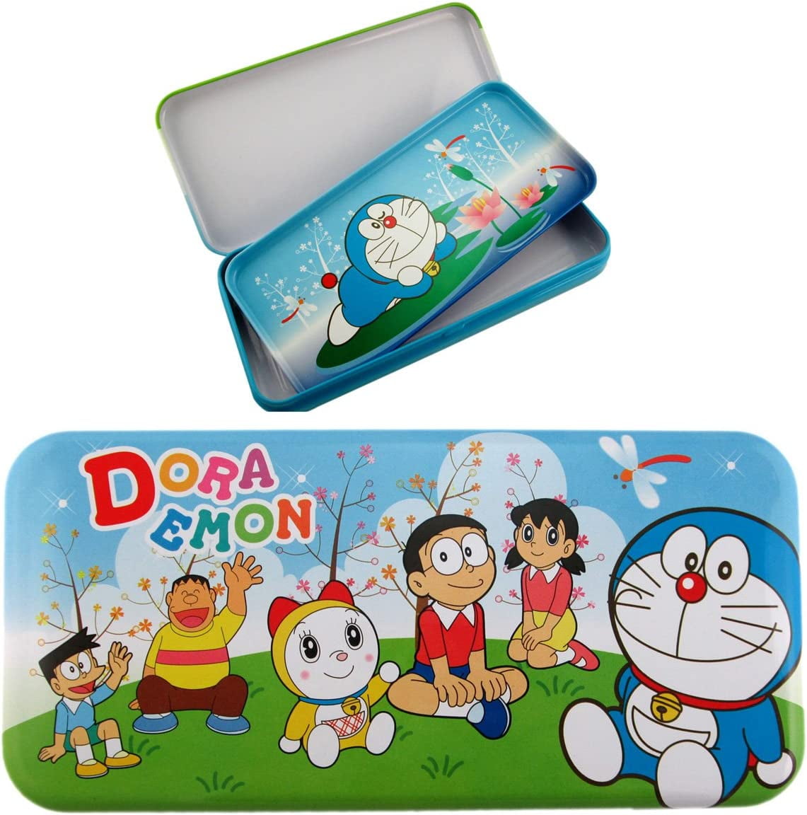 Blue Doraemon Pencil Box - Doraemon Tin Box Schoo Supply - Walmart.com