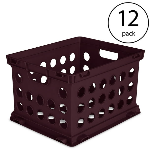 Sterilite Stackable File Storage Crates with Integrated Handles, (12 ...