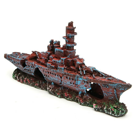 Aquarium Destroyer Navy War Boat Ship Wreck Fish Tank Cave Decoration ...