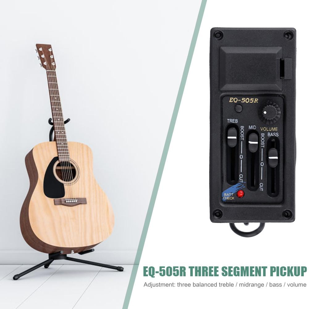 EQ-505R 3 bandas EQ ecualizador preamplificador Pickup Kit guitarra acústica piezo amplificador ...