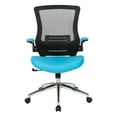Black Screen Back Manager's Chair with Blue Faux Leather Seat - Walmart.com
