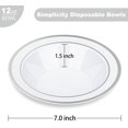 200 Pack Plastic Bowls with Silver Rim, 12 oz Disposable So Bowls ...