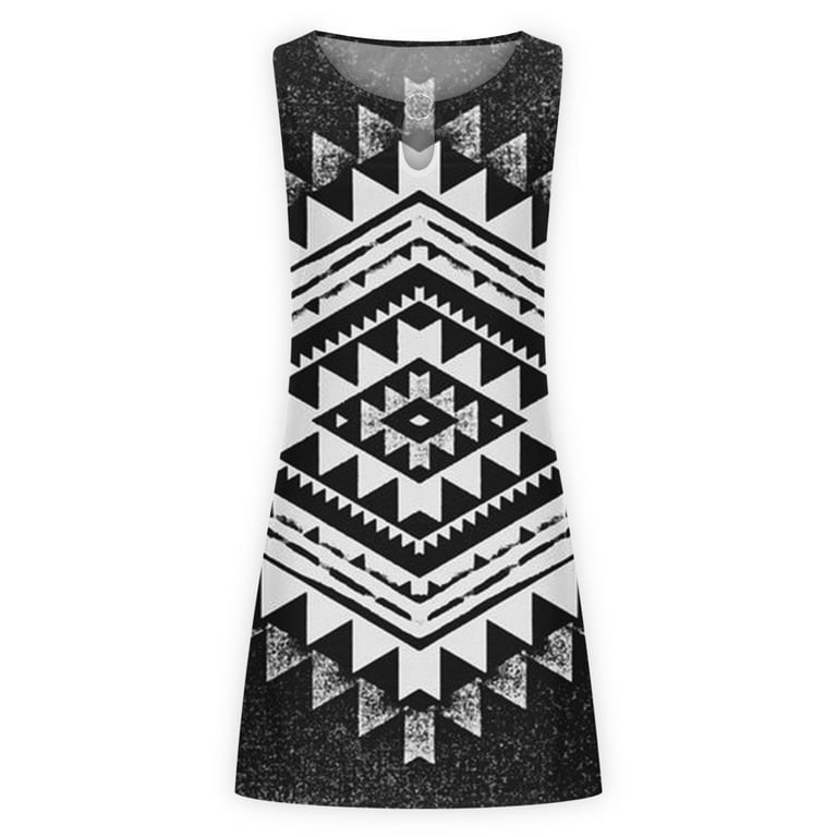 Black And White Tribal Print Dress