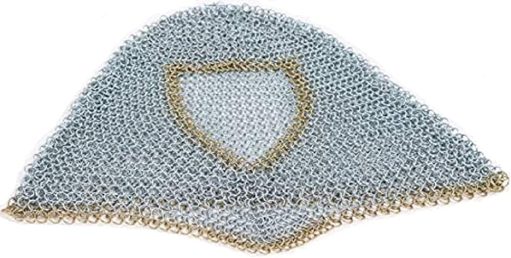 Mythrojan Chainmail Coif Medieval Knight Renaissance Armor Chain Mail Hood Viking LARP 16 Gauge ...