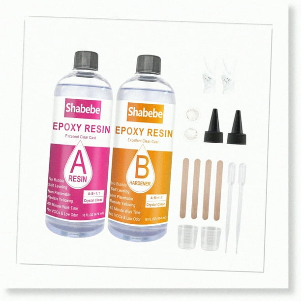 Crystal Clear Epoxy Resin Kit - 32OZ Self-Leveling Casting & Coating ...