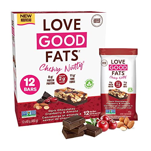 Love Good Fats Plant-Based Keto Protein Snack Bars - Chewy Nutty Dark ...