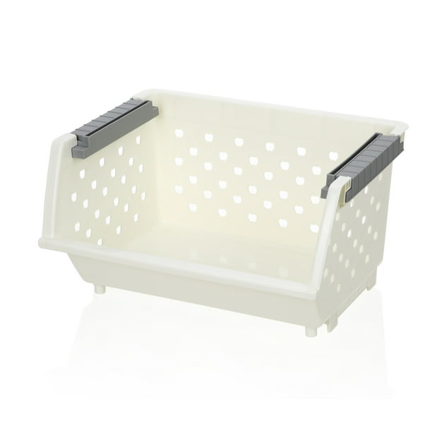 Plastic Storage Stacking Bin for Home and Kitchen, Open Stackable ...