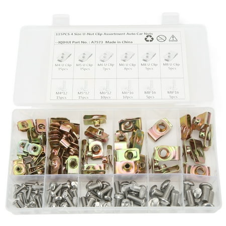 U Nut Screw Assortment, Colorful Galvanized Stainless Steel U Nut Clip ...