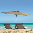 CorLiving 7.5ft Portable Beach Umbrella with Sand/Dirt Anchor and ...