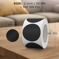 500 pieces of 2-inch vinyl black round stickers, removable, waterproof ...