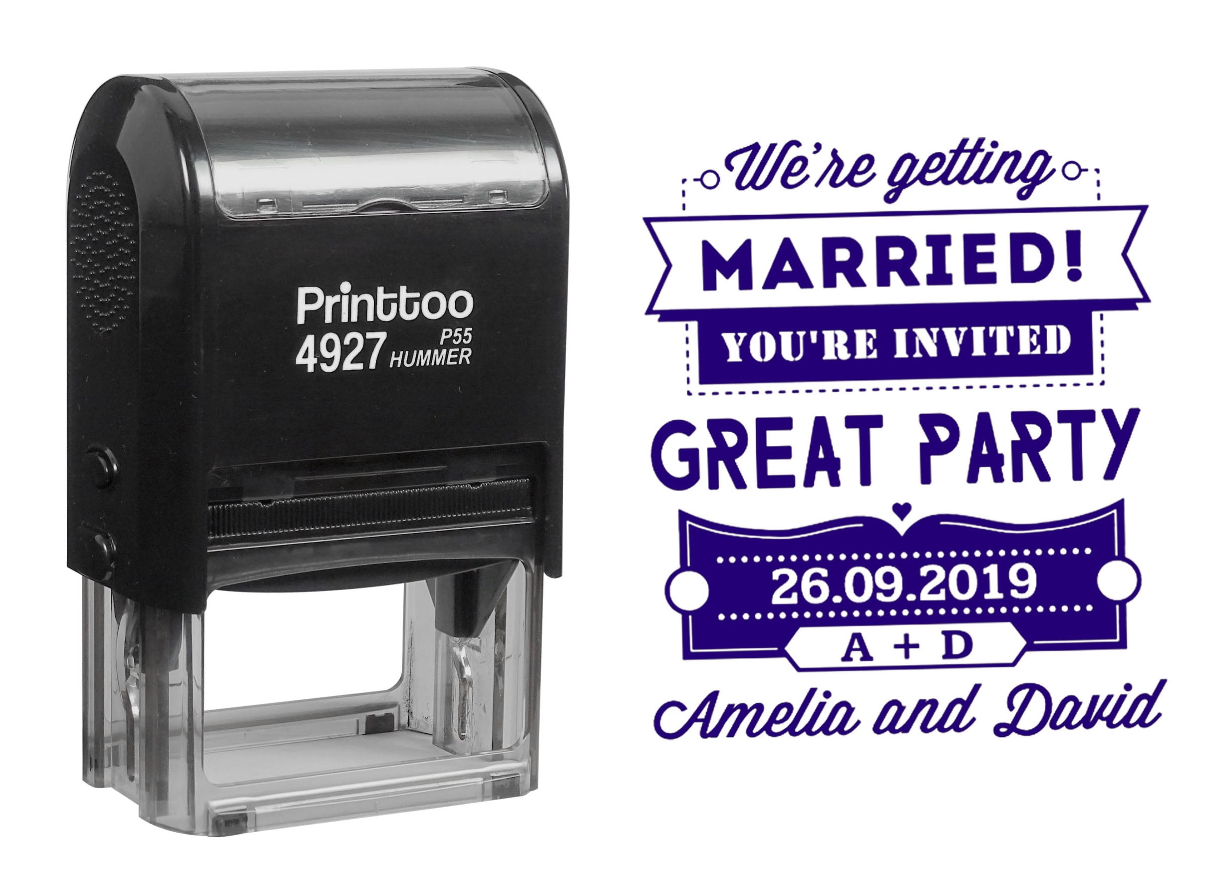 Printtoo Self Inking Dater Stamp With Filed By Text And Sign Space ...