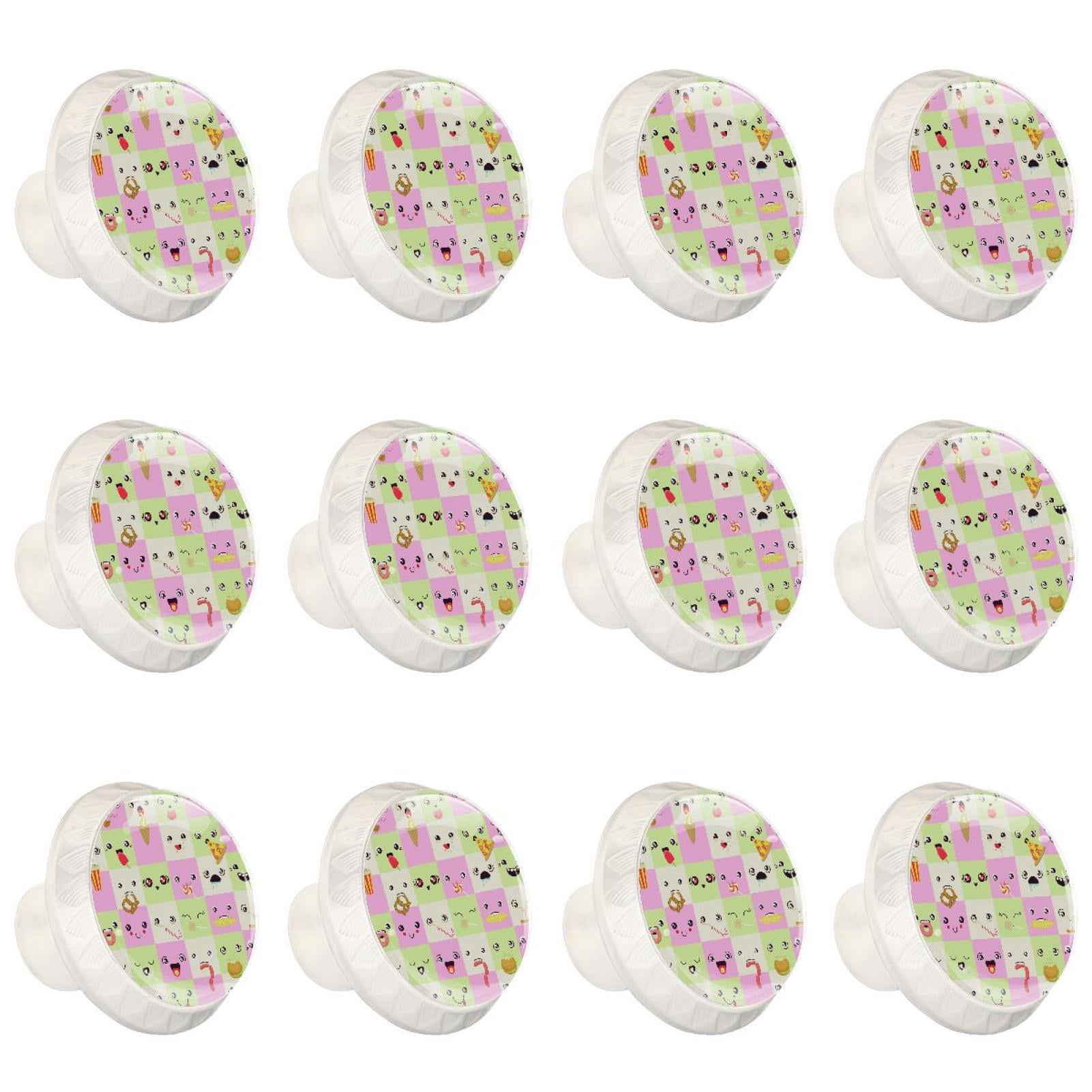 12 Pcs colorful faces eating snacks Knobs for Kitchen Cabinet Cupboard ...