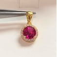 22 Carat Natural Round Cut Ruby in Gold Plated Jewelry Valentine Gift ...