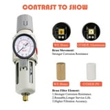 RIH Pneumatics 1/2"NPT Air Filter Pressure Regulator Combo Piggyback, 5 ...