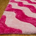 Allstar Pink Shaggy Area Rug with 3D Light Pink Wavy Design ...
