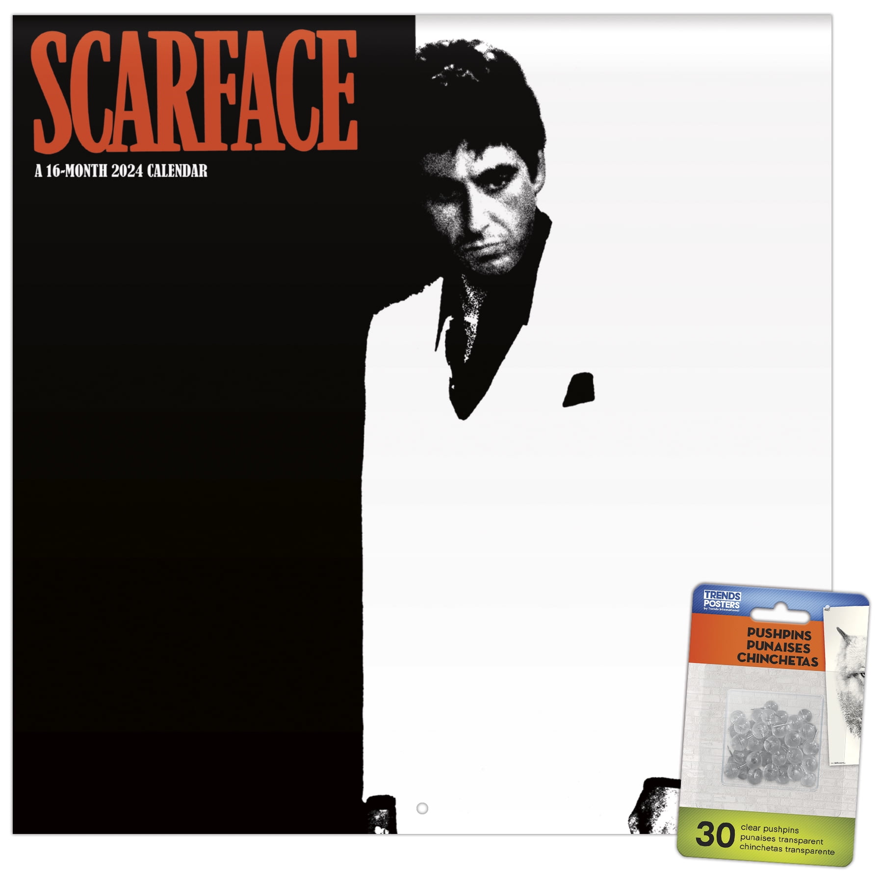 Trends International 2024 Scarface Wall Calendar & Push Pins - Walmart.com