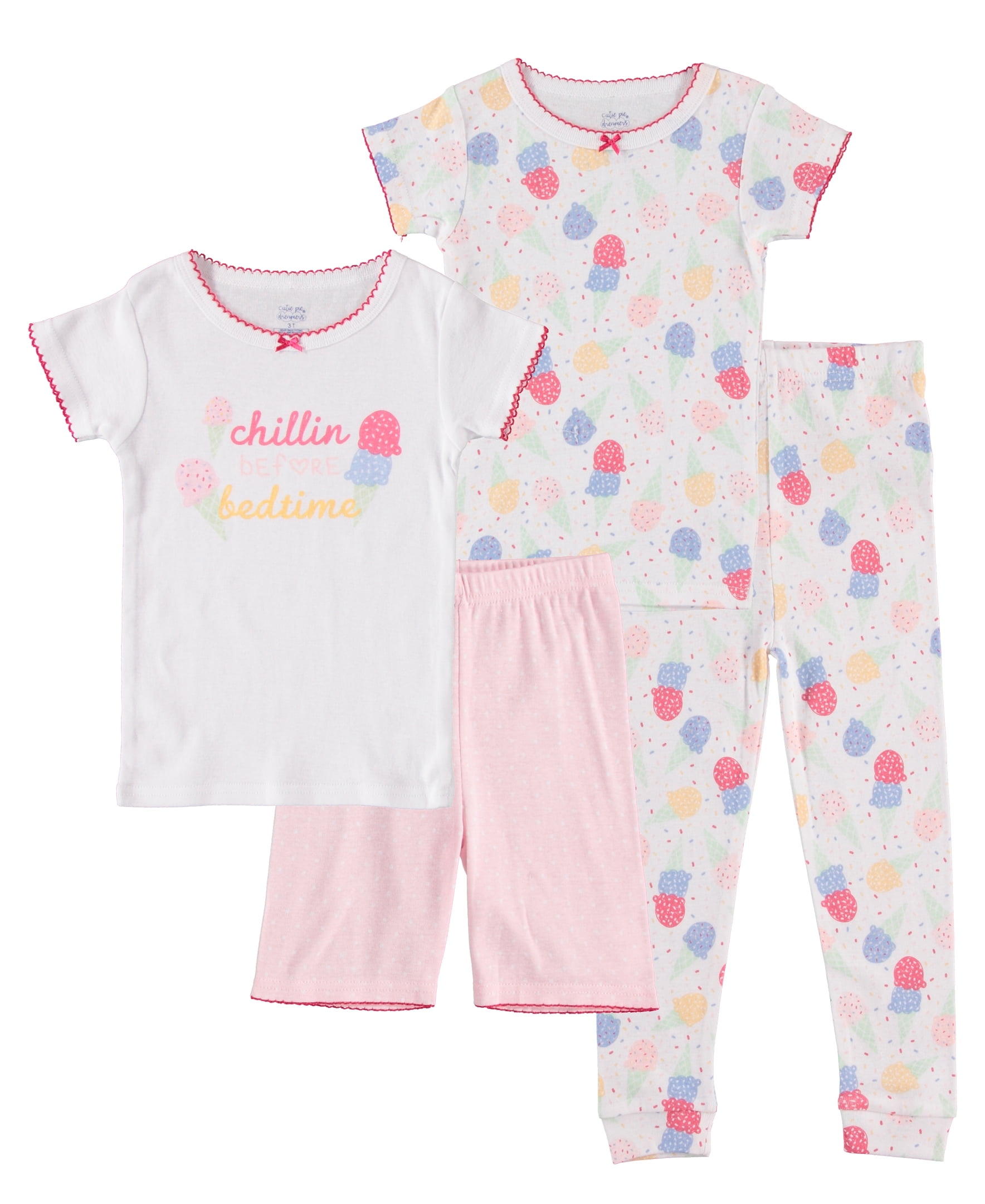 Cutie Pie Dreamers Baby Girl & Toddler Girl 4 PC Tight Fit Cotton ...