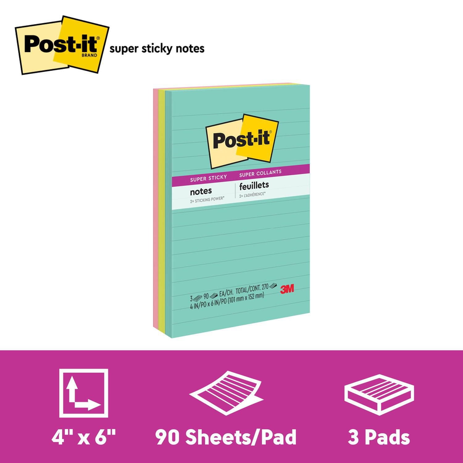 Click here for Post - It Post-It Super Sticky Notes  Miami Collec... prices