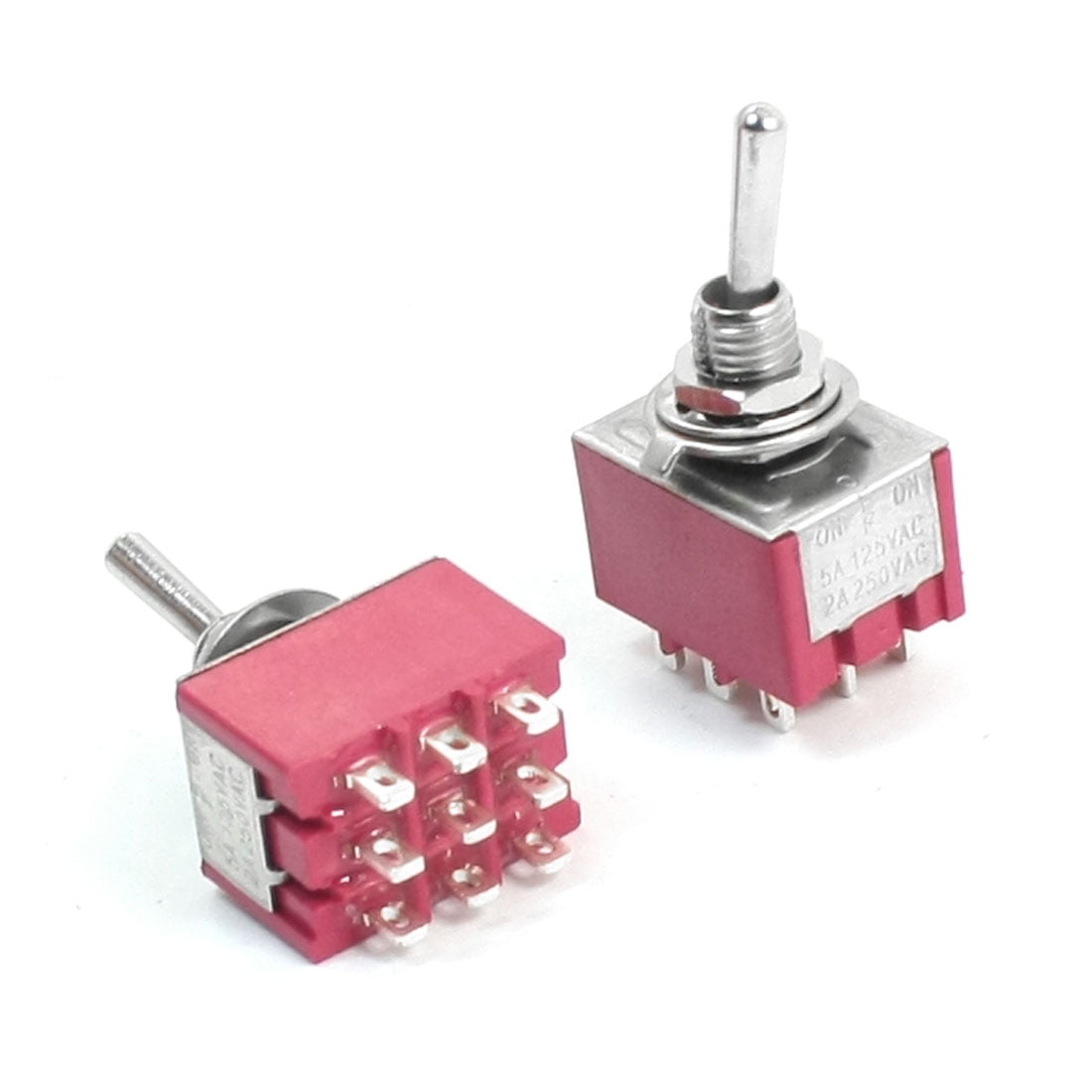 3PDT ON/OFF/ON 3 Position Circuit Control Toggle Switch 125V 5A 2pcs ...