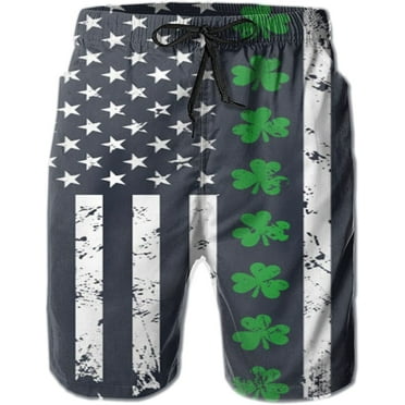 Calhoun Sportswear Men's USA Flag Fourth July Swim Board Shorts ...