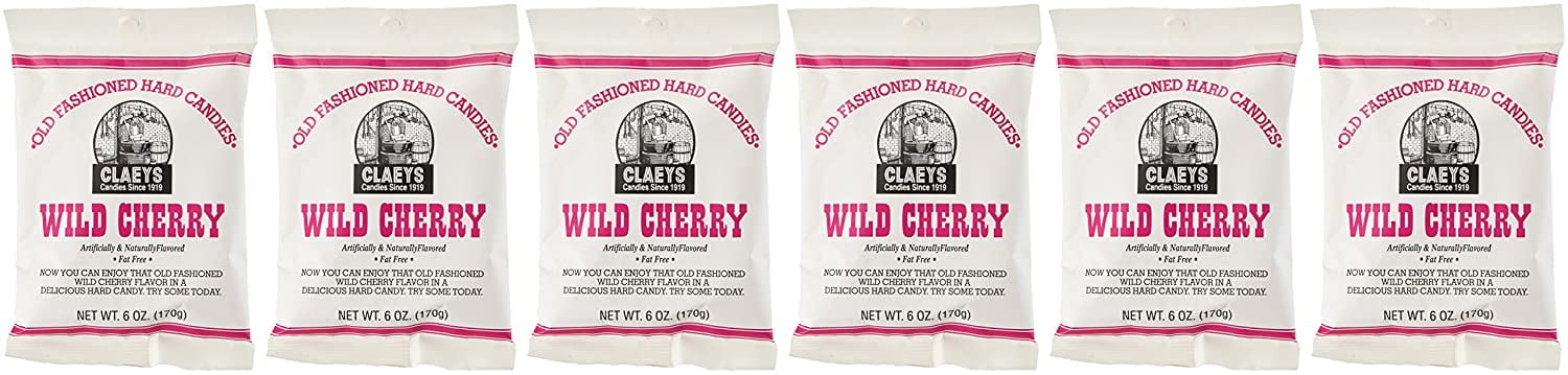 Claeys Old Fashioned Hard Candy, Wild Cherry Flavor, 6 oz. Bags (Pack ...