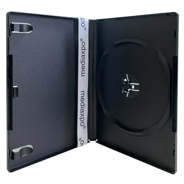 Maxtek Standard 14mm Black Single Disc DVD Cases with Outer Clear ...