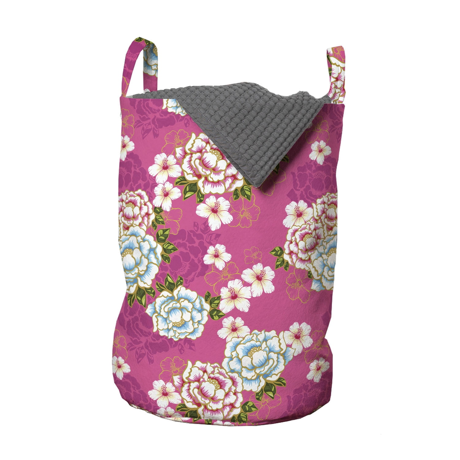 Traditional Laundry Bag, Vivid Botanical Pattern from Taiwan Hakka ...