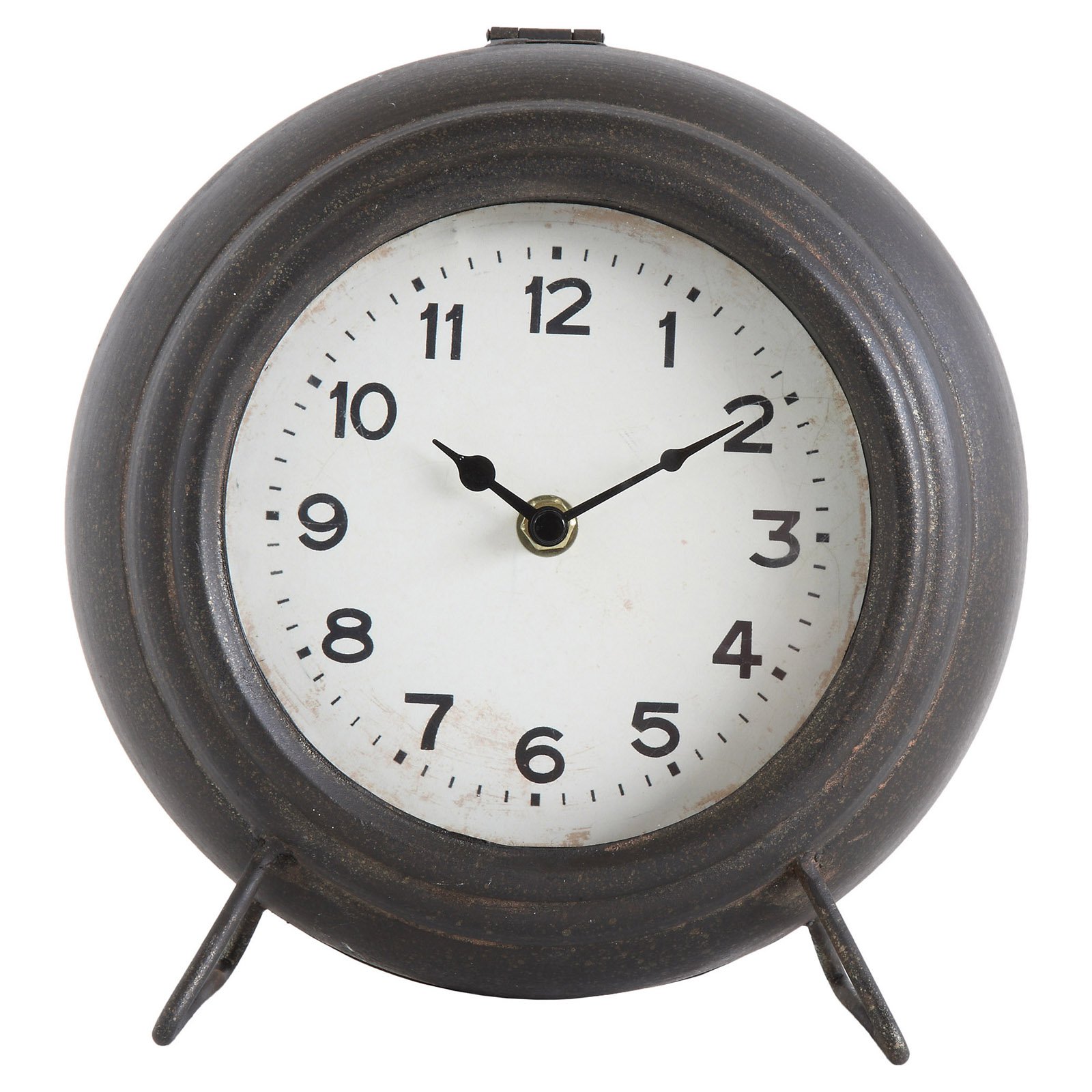 3R Studios 8.5 in. Black Metal Mantel Clock - Walmart.com - Walmart.com
