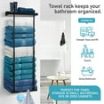 livhil Wall Towel Rack Black Metal Wall Mounted Towel Storage Shelf ...